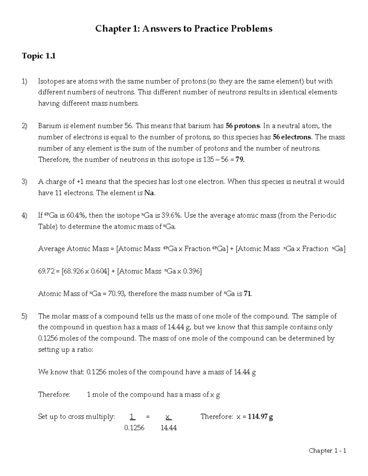 Chapter 1 answers - Chapter 1: Answers to Practice Problems Topic 1 ...