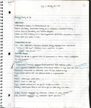 Chapters 1 and 2 Lecture Notes - BIOL - 211 - Studocu