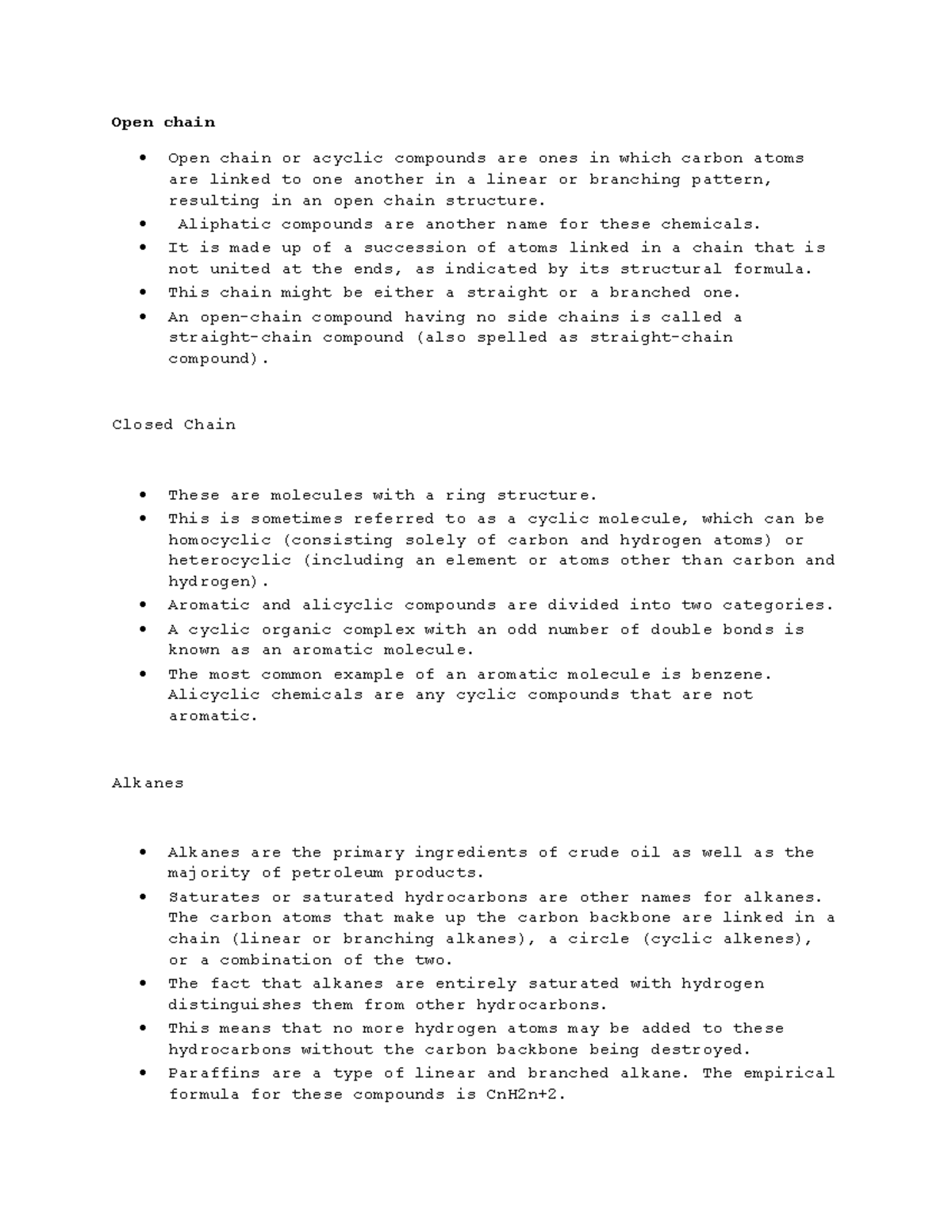 Open chain - Open chain Open chain or acyclic compounds are ones in ...