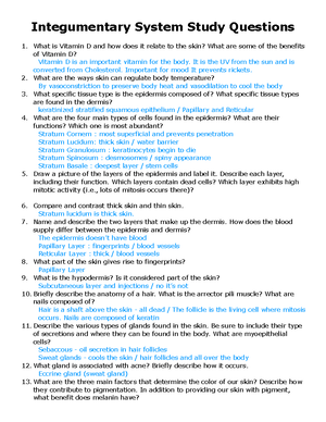 Joints study guide - Joints Study Questions What are the five ...