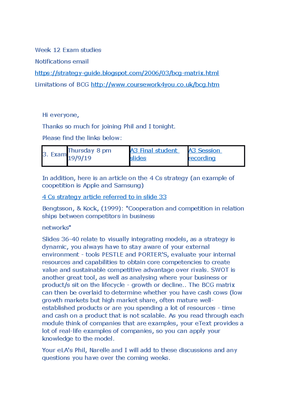 WEEK 12 EXAM Emails & Notes - Week 12 Exam studies Notifications email ...