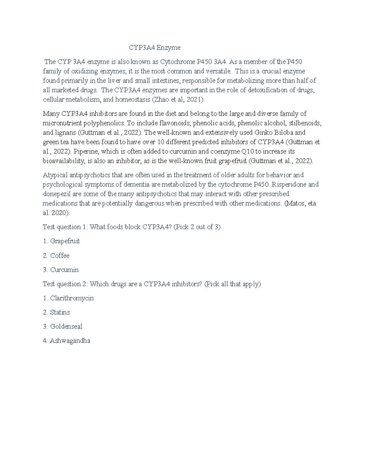 Cytochromep 4503A4 - summary - CYP3A4 Enzyme The CYP 3A4 enzyme is also ...