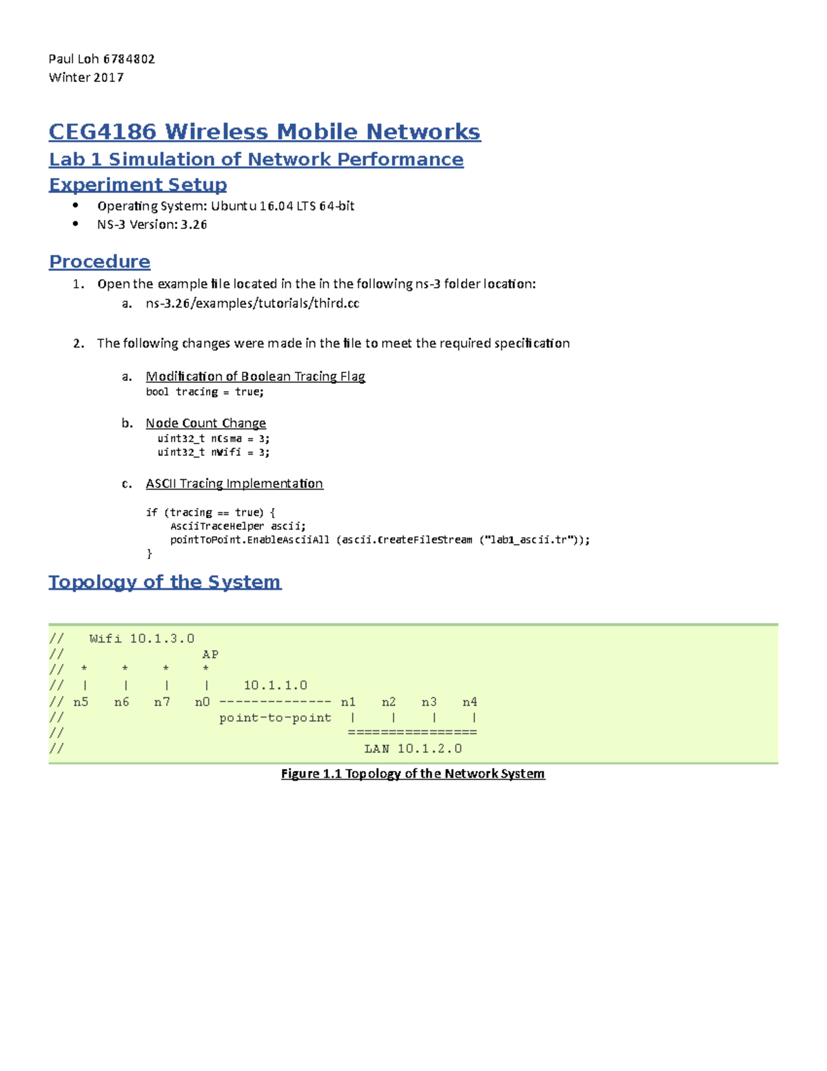 Lab1 - CEG4186 Wireless Mobile Networks Lab 1 Simulation of Network Performance Experiment - Studocu
