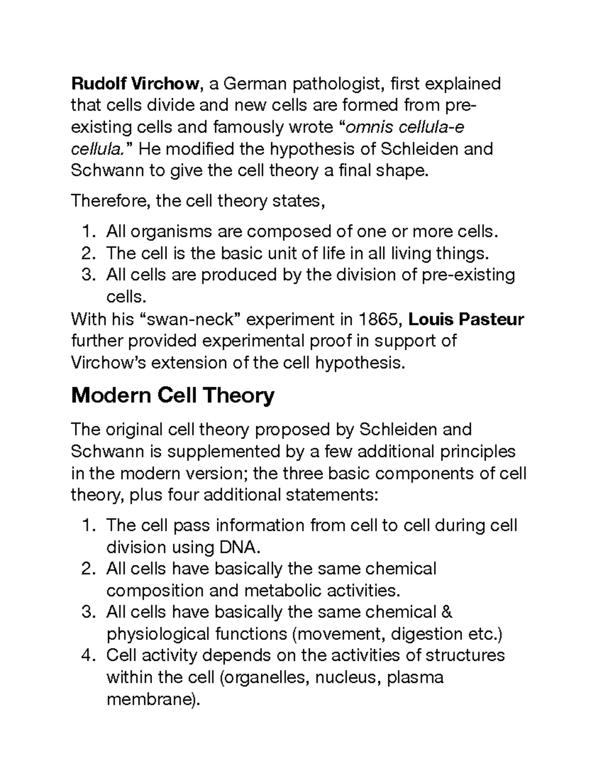 Bio 16 - Notes - Rudolf Virchow, a German pathologist, first explained ...
