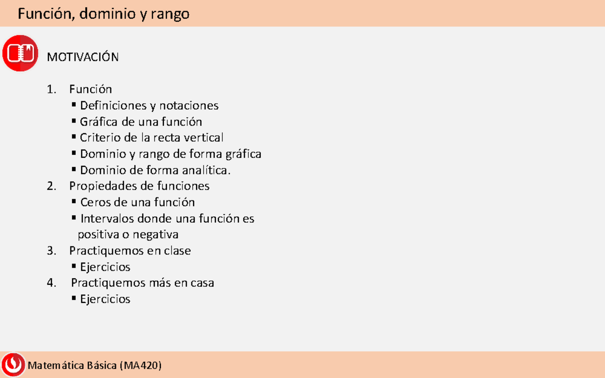 10. Funciones, dominio y rango PPT - Función, dominio y rango MOTIVACIÓN 1. Función Definiciones ...