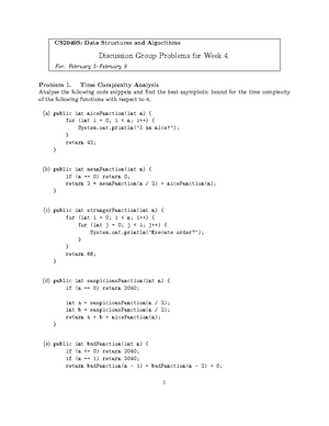 CS2040 Tutorial 5 Qns - CS2040: Data Structures and Algorithms Tutorial Problems for Week 7 ...