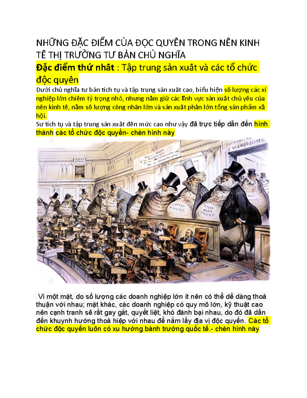 NHỮNG ĐẶC ĐIỂM CỦA ĐỘC QUYỀN Trong NỀN KINH TẾ THỊ TRƯỜNG TƯ BẢN CHỦ NGHĨA - NH NG Đ C ĐI M C A ...
