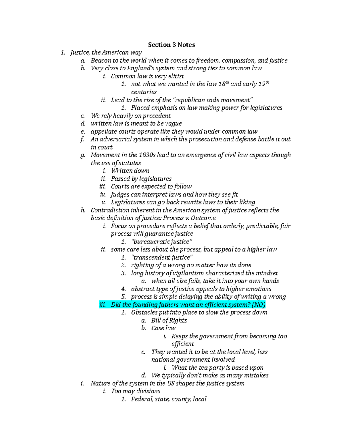 Section 3 Notes - Section 3 Notes 1. Justice, the American way a ...