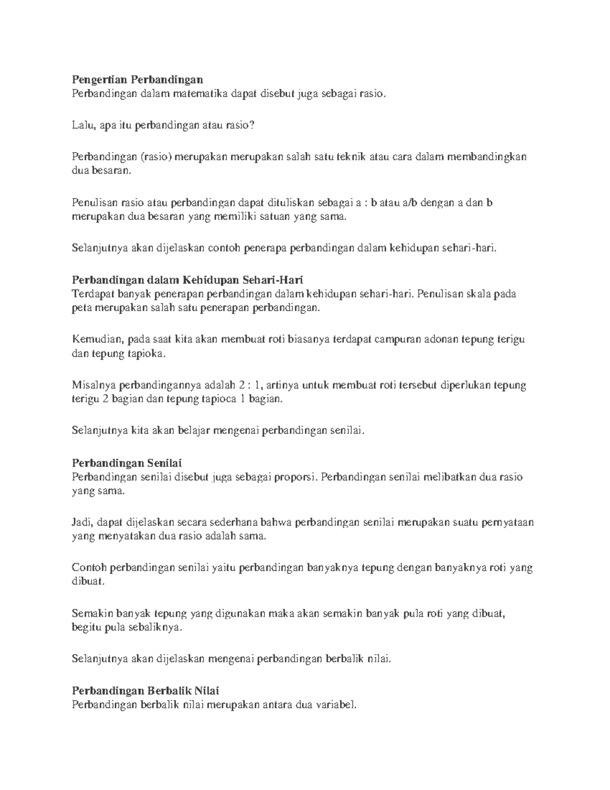 Perbandingan - Pengertian Perbandingan Perbandingan dalam matematika ...