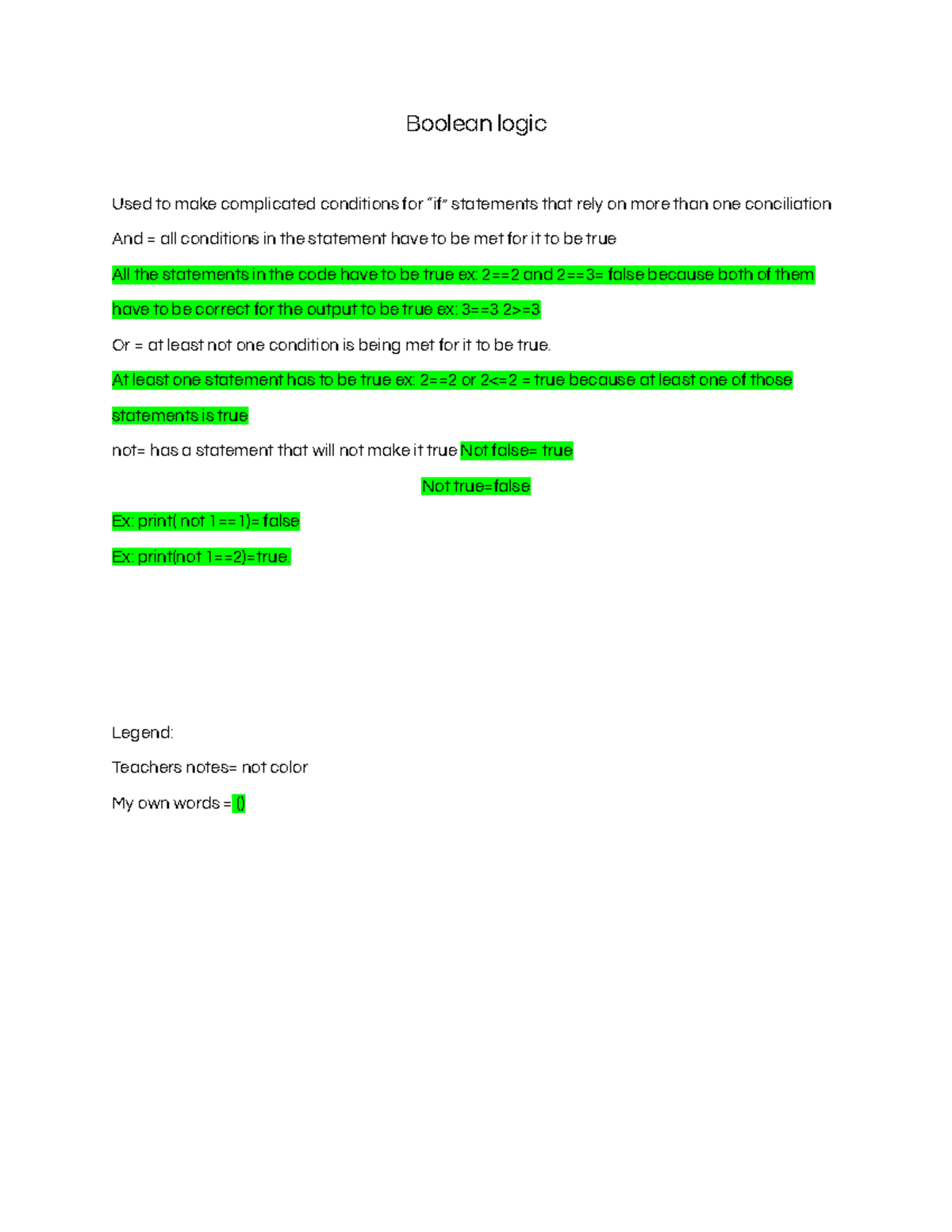 Boolean Logic Boolean Logic Used To Make Complicated Conditions For If” Statements That Rely