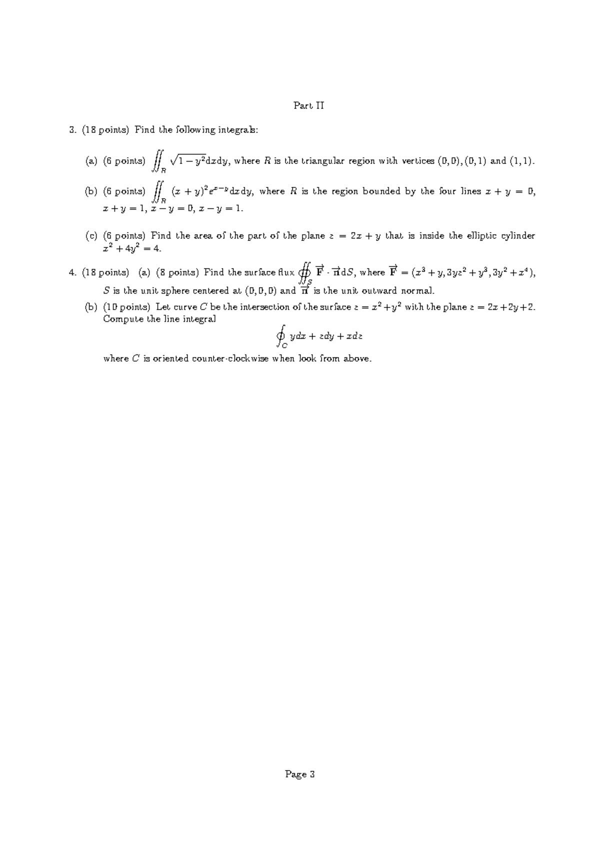 Final-2022 Part2 - assignments - Part II 3. (18 points) Find the ...