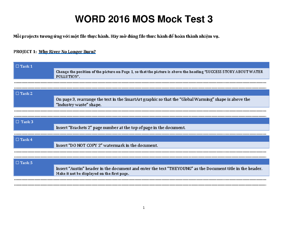 [Word] Mock Test 3 - mos - WORD 2016 MOS Mock Test 3 Mỗi projects tương ...