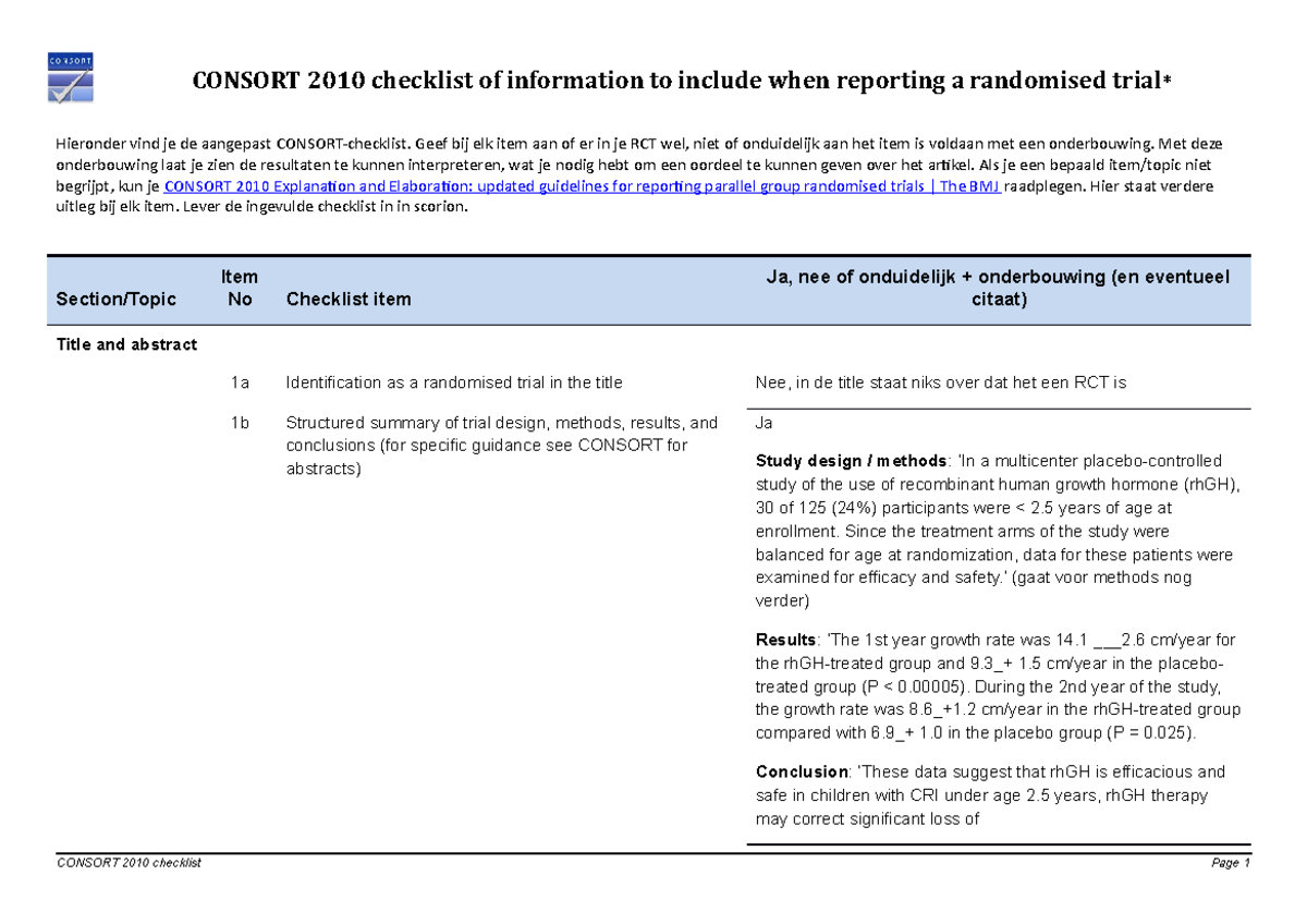 ZSO CAT 2 Consort-Checklist artikel CAT 2 - CONSORT 2010 checklist of ...