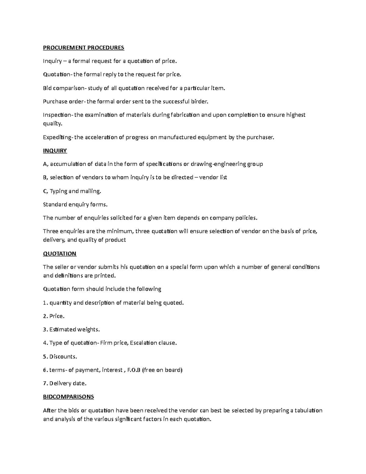 Project Engineering - Procurement procedures - PROCUREMENT PROCEDURES ...