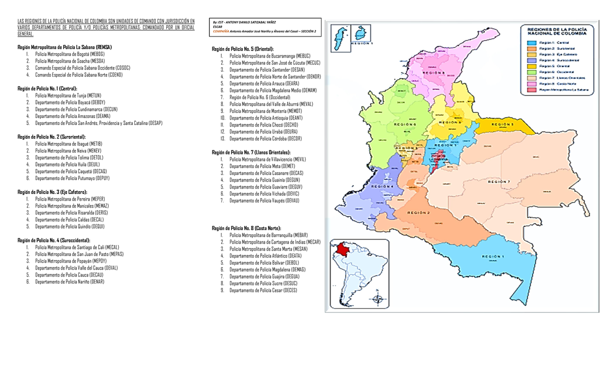 Regionales Ponal - ... - LAS REGIONES DE LA POLICÍA NACIONAL DE ...