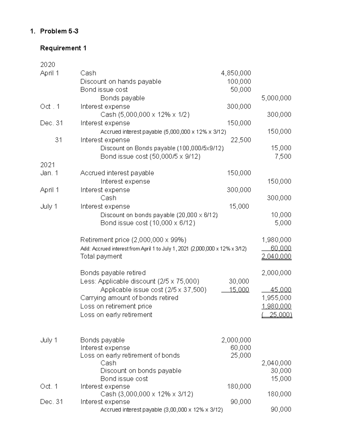 Problem Solving on bonds payable - April 1 Cash 4,850, Discount on ...
