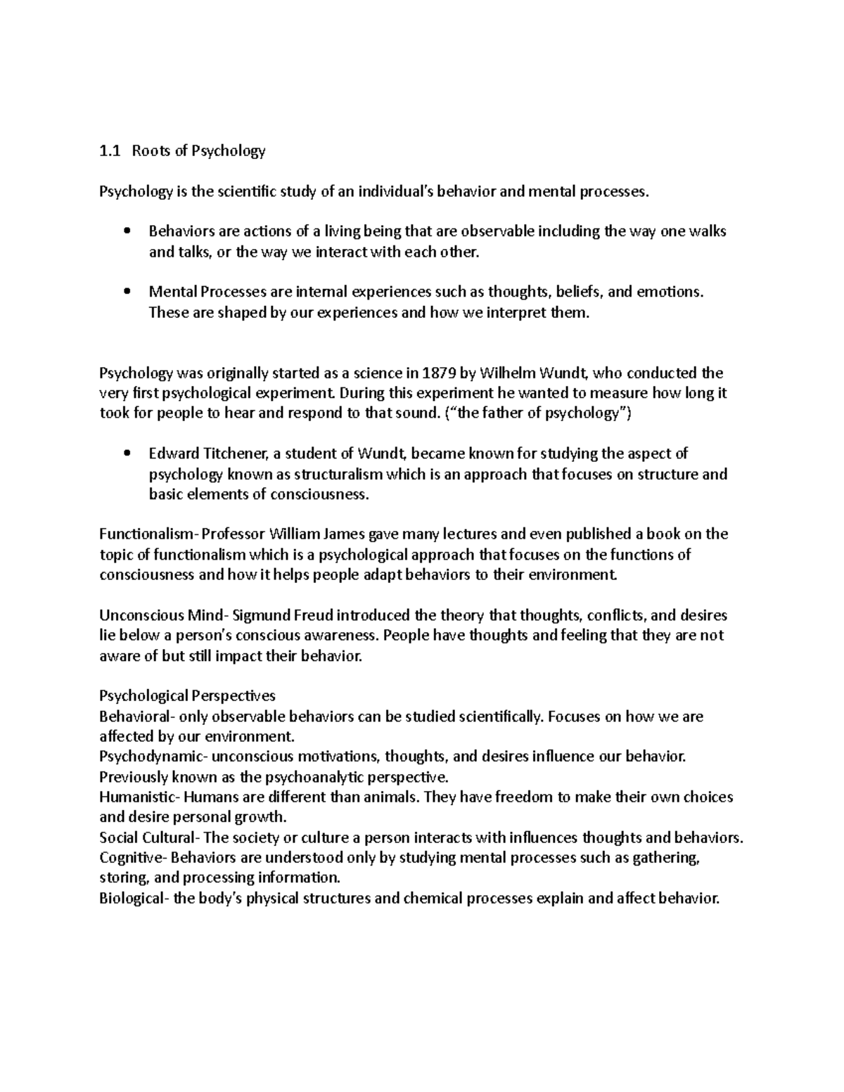 Roots of Psychology - learning about psychological behaviors. - 1 Roots ...