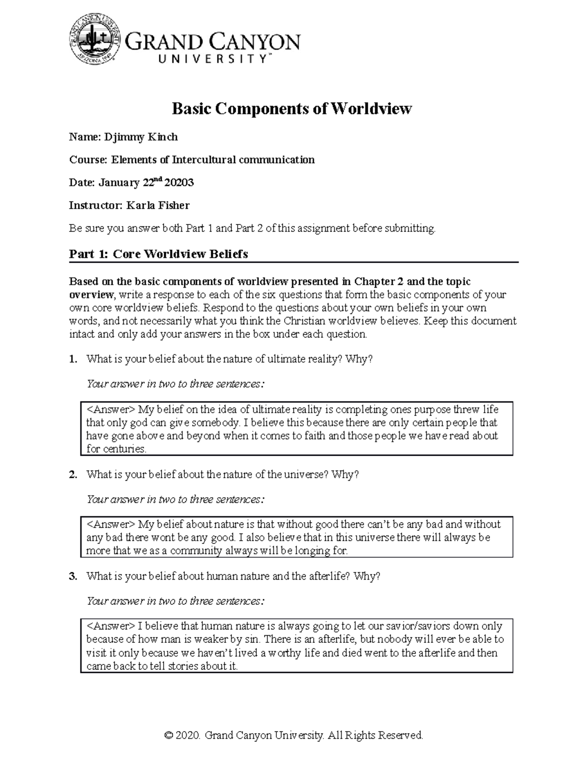 CWV 101 301 RS T1Basic Components Of Worldview - Basic Components of ...