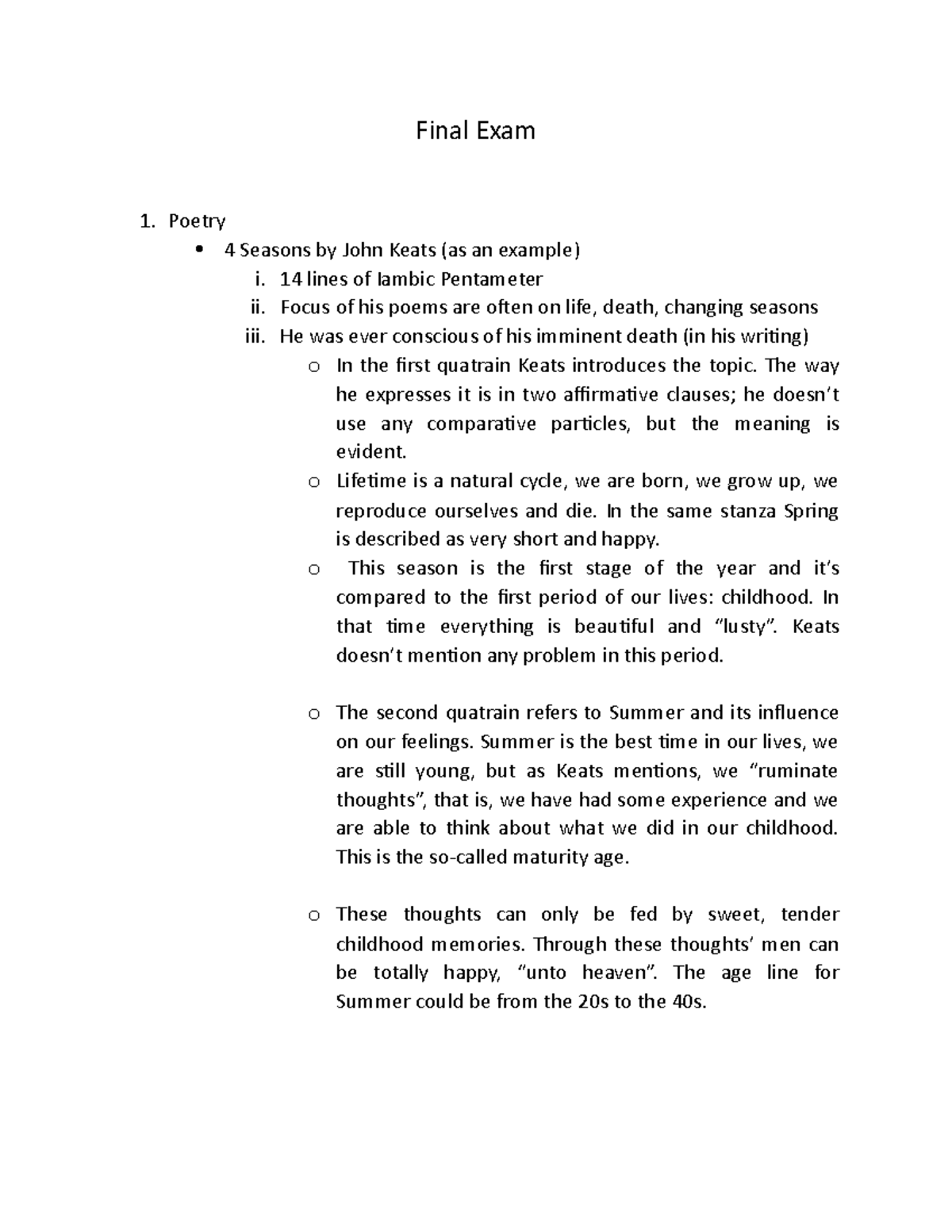 Final Exam Review - With Reagan Lipes - Final Exam Poetry 4 Seasons by ...