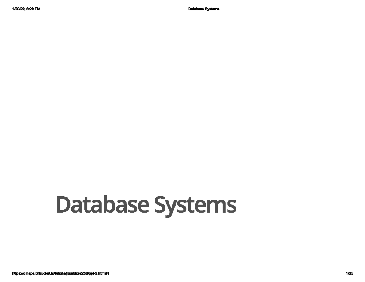 DBS2 - DATABASE - Bachelor of quantity surveying - Studocu