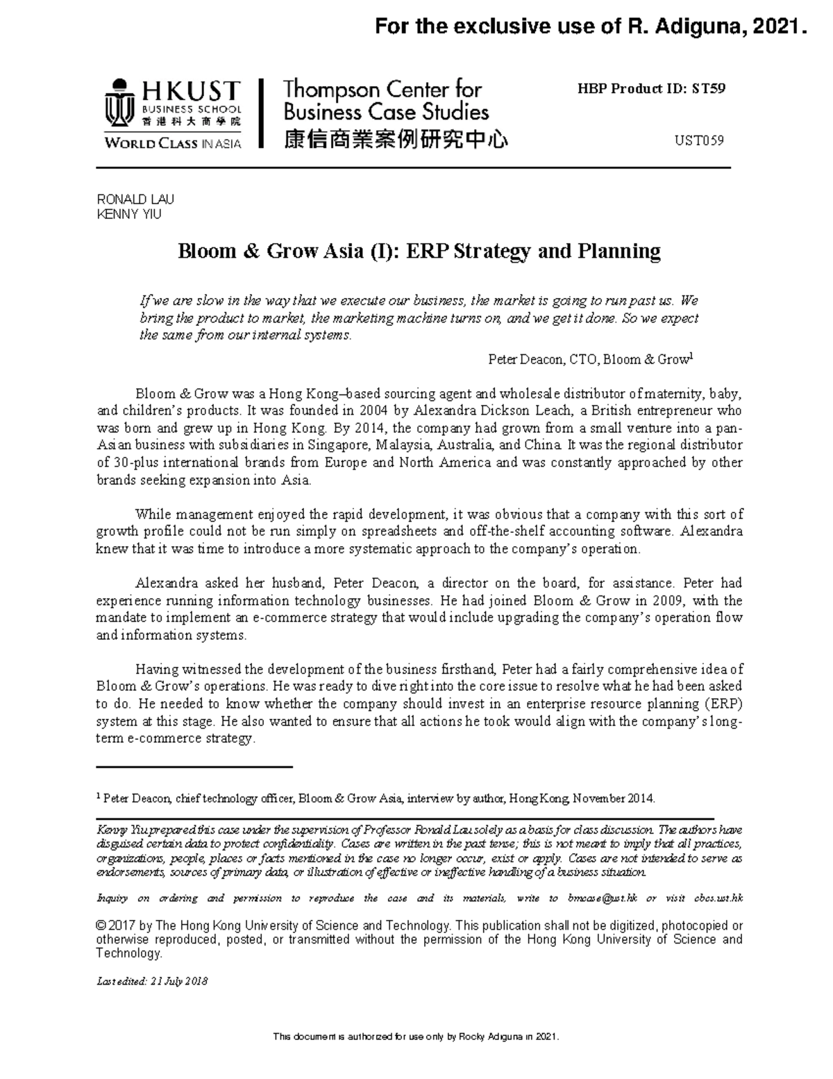 Bloom and Grow - ERP - Case study case study for magister management ...