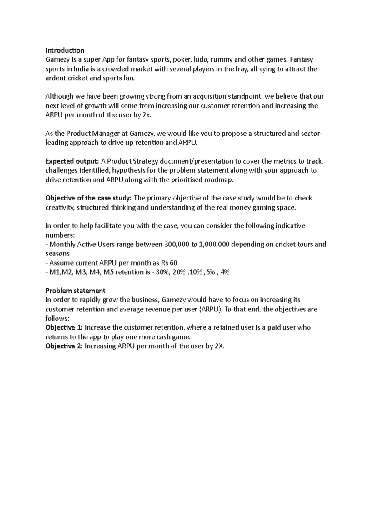 Gameskraft - Case Study - Introduction Gamezy is a super App for ...