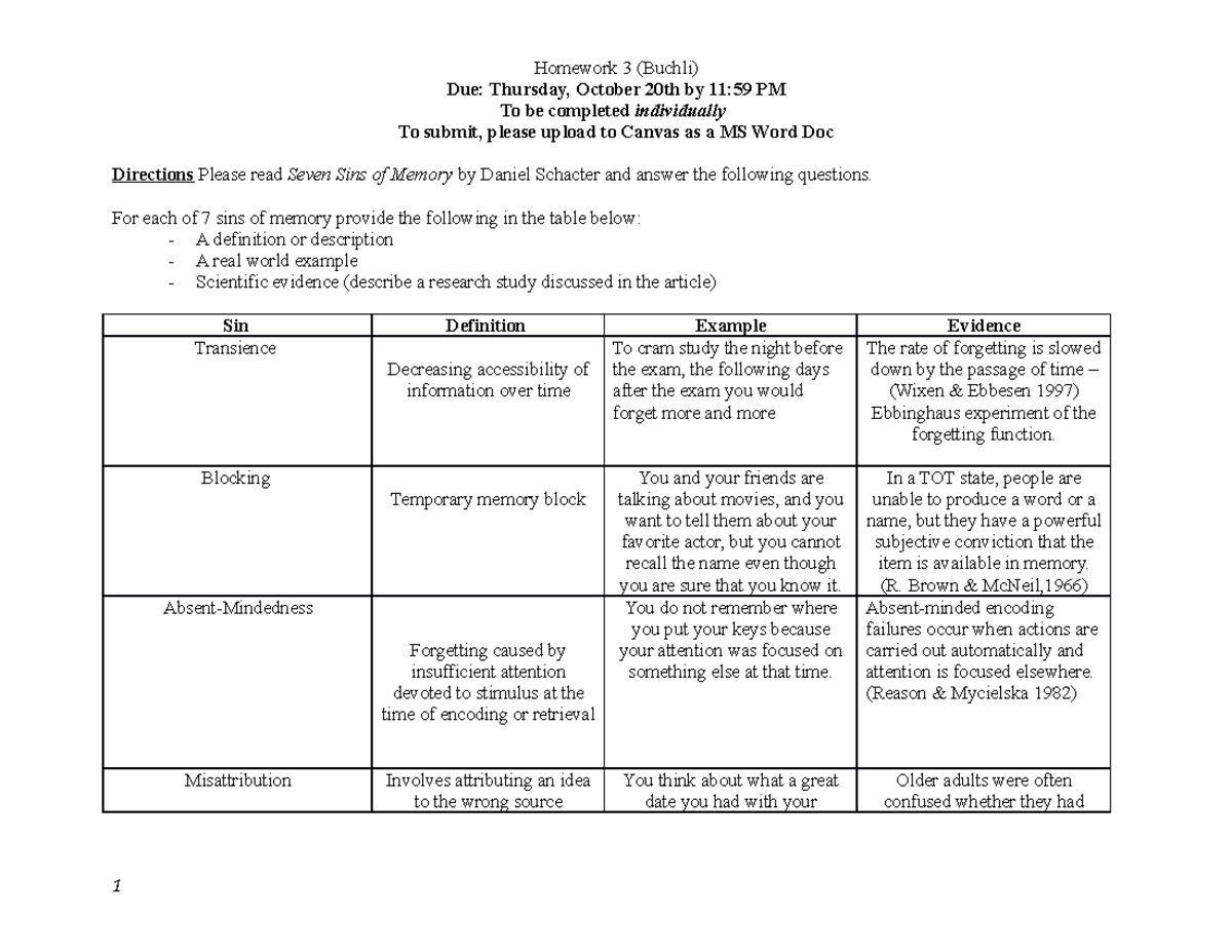 Homework 3 - Due: Thursday, October 20th by 11:59 PM To be completed ...