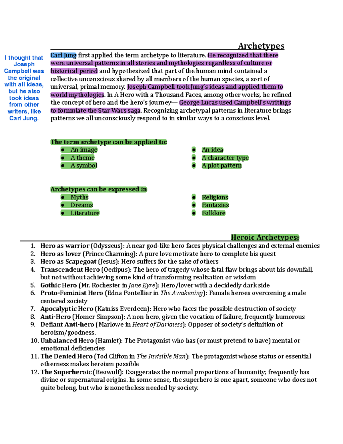 Archetypes Master - this is the document about hero's journey which is ...