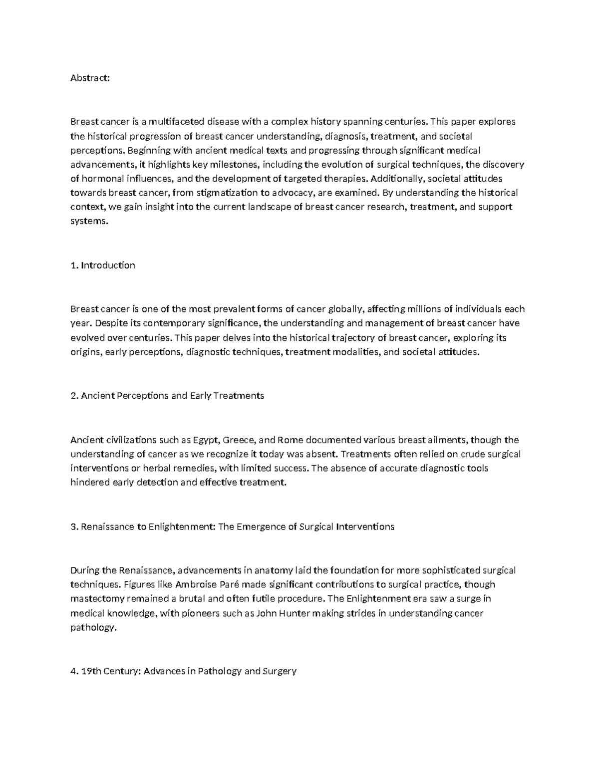 Breast Cancer - Abstract: Breast cancer is a multifaceted disease with ...