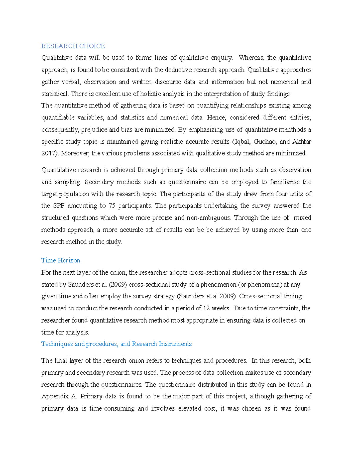 Research Choice AND Abtract - RESEARCH CHOICE Qualitative data will be ...