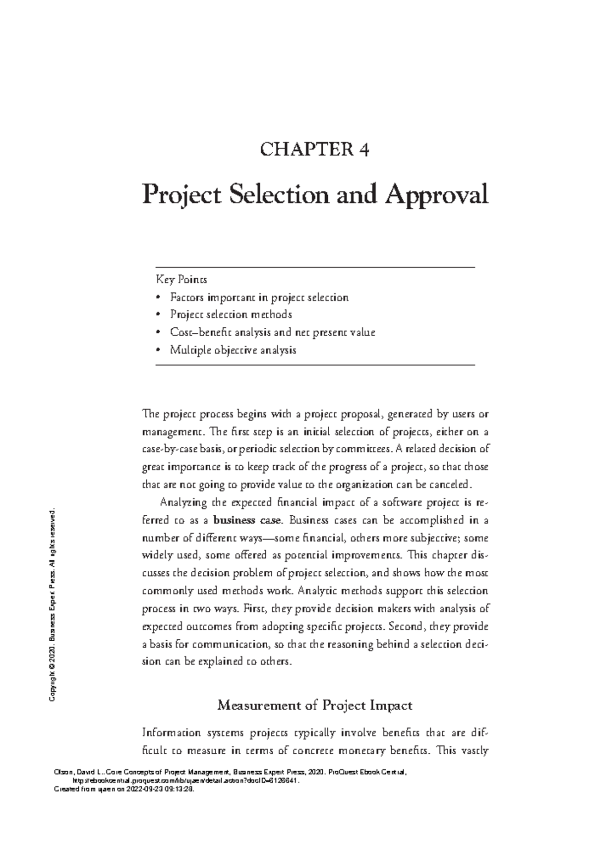 02 Project Selection - CHAPTER 4 Project Selection and Approval Key ...