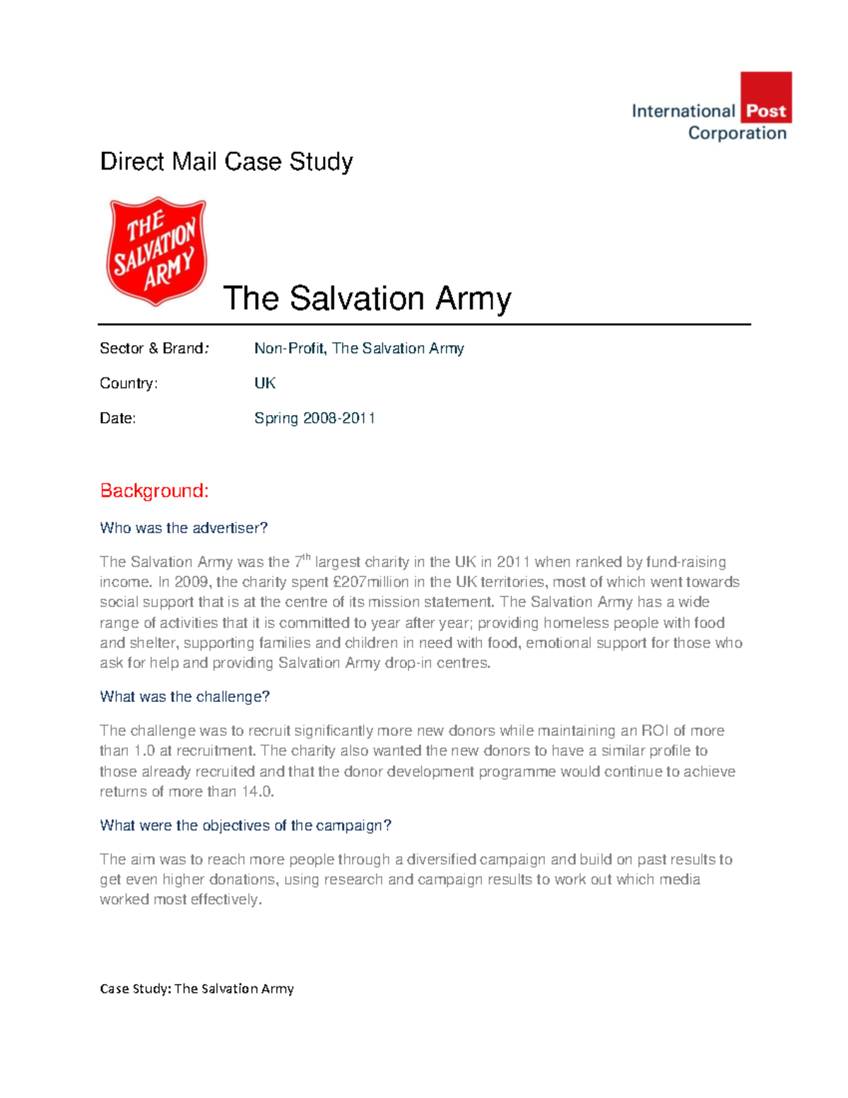 Best-Practice-Salvation-Army - Case Study: The Salvation Army Direct ...