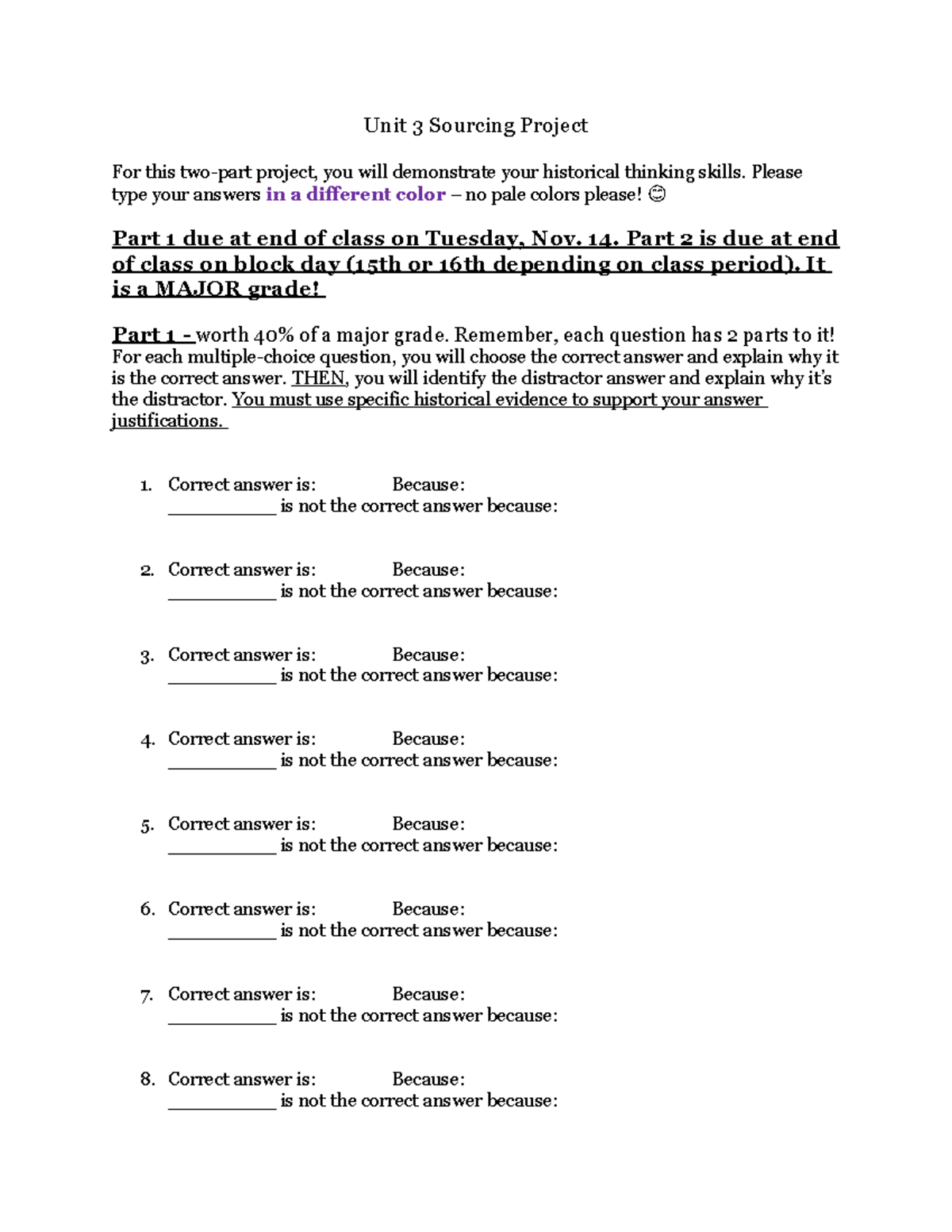 Unit 3 Sourcing Project Instructions - Unit 3 Sourcing Project For this ...