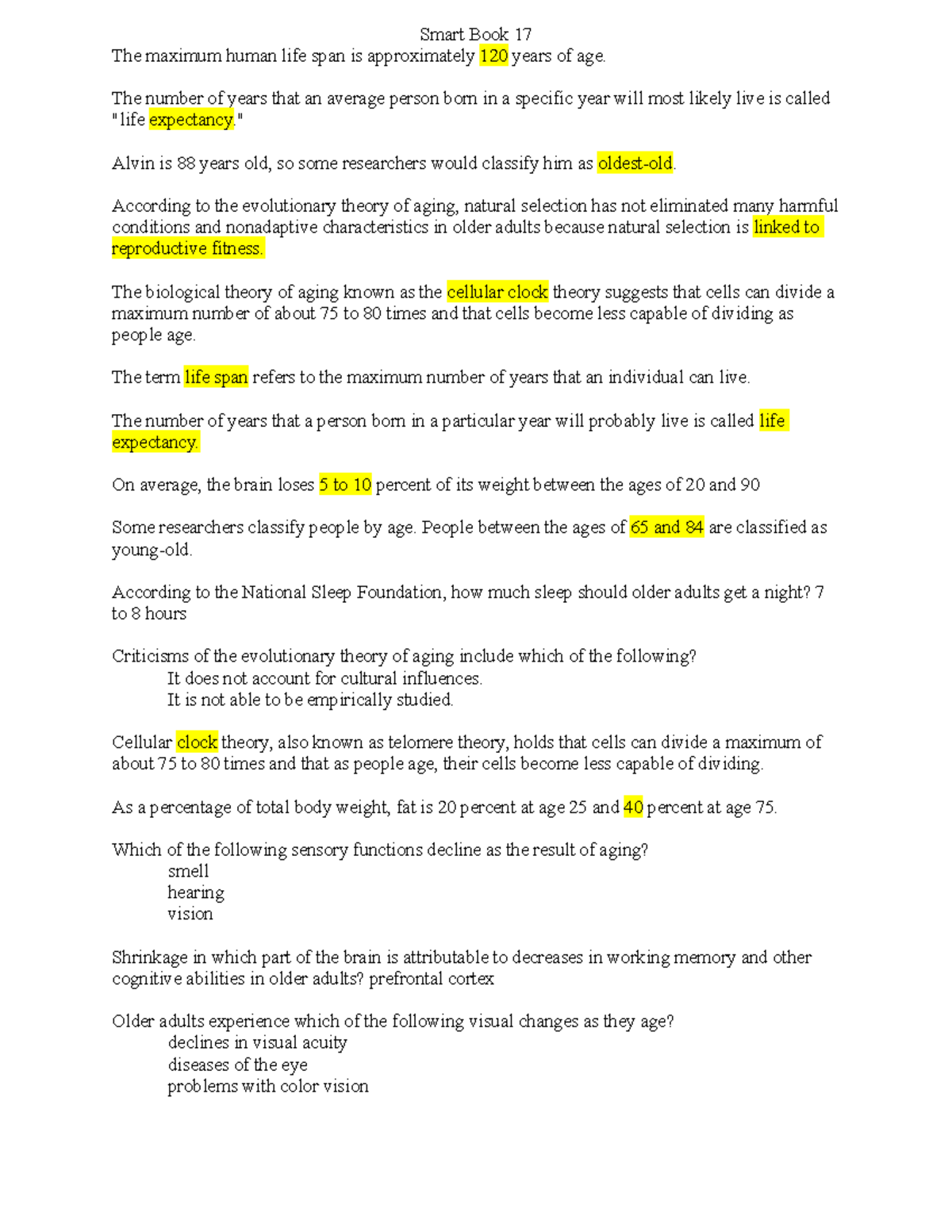 Smart Book 17 - At your pace extra credit - Smart Book 17 The maximum ...