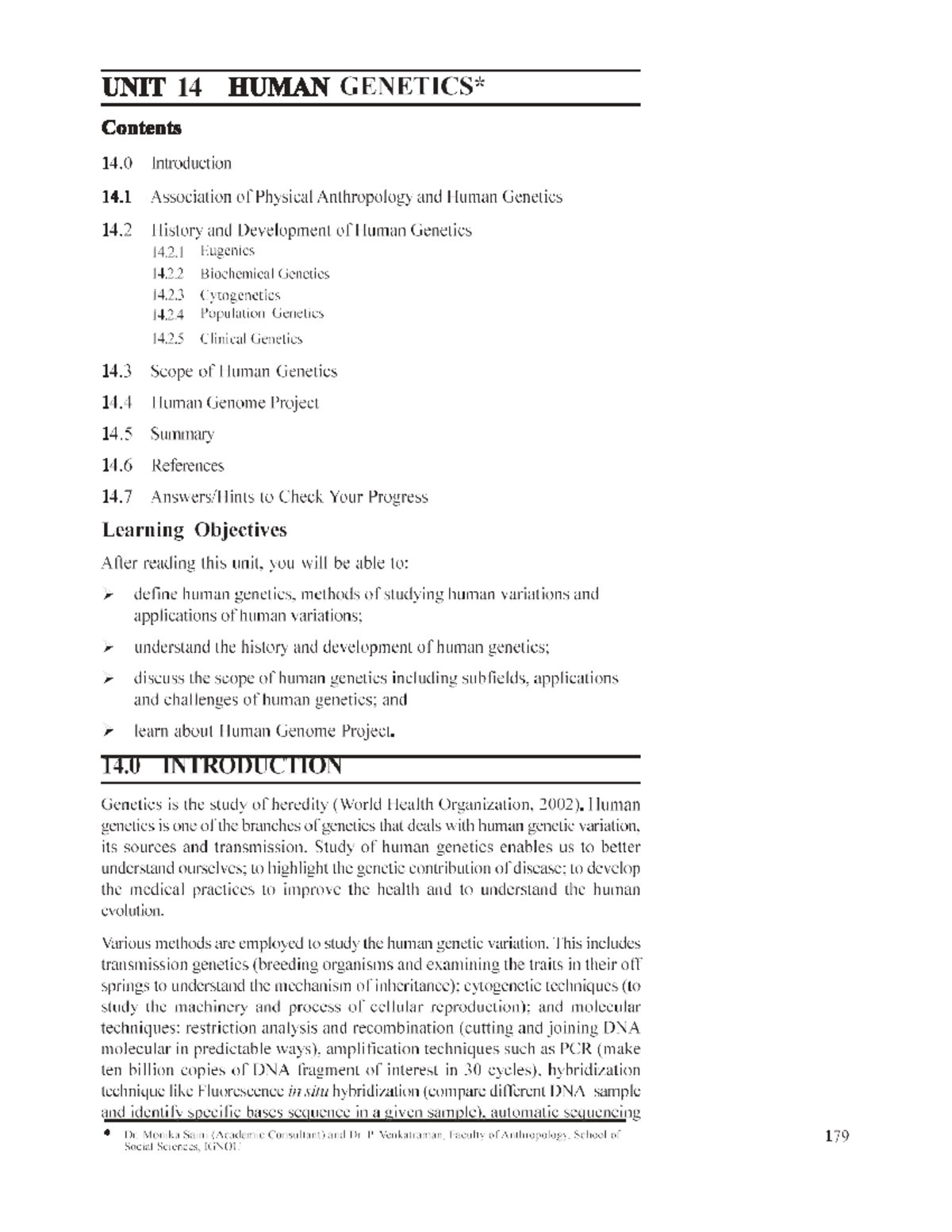Unit-14 Human Genetics - Anthropology - Studocu