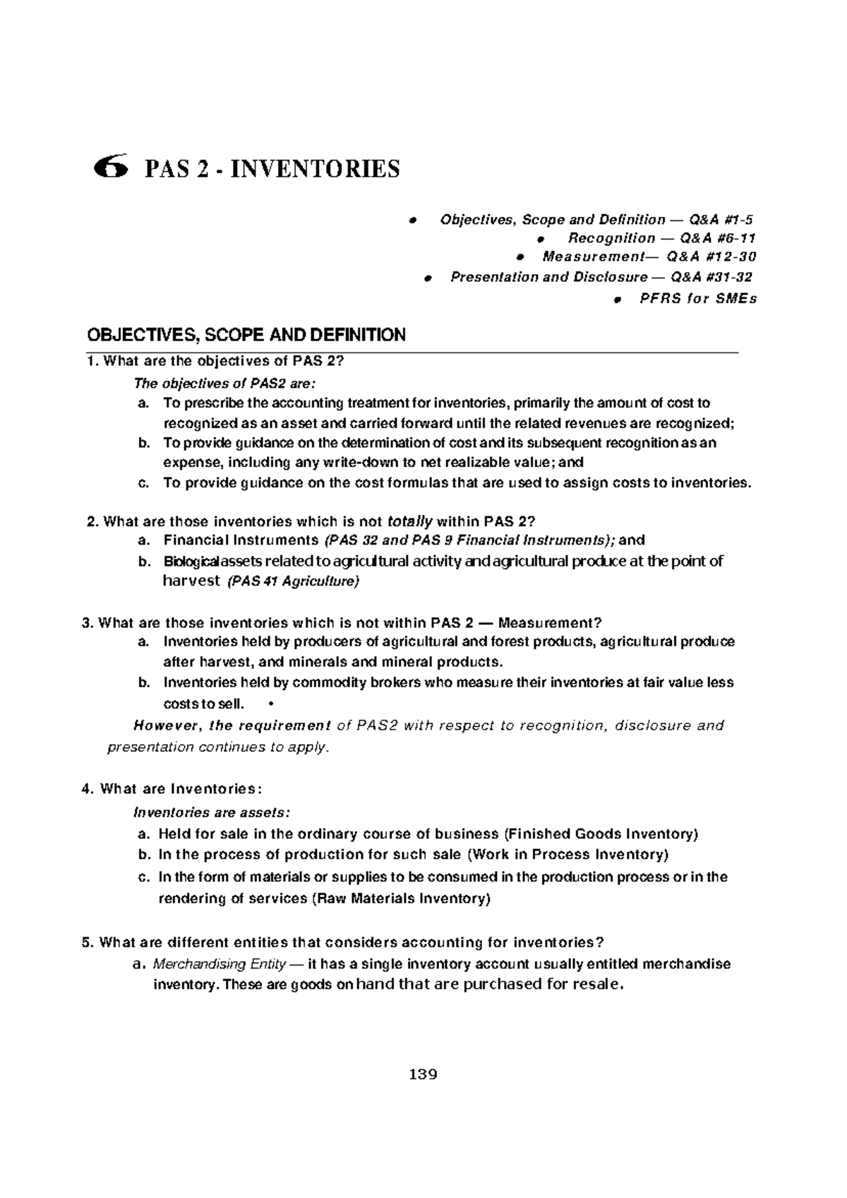PAS-2 - Accountancy Notes - 6 PAS 2 - INVENTORIES Objectives, Scope and ...