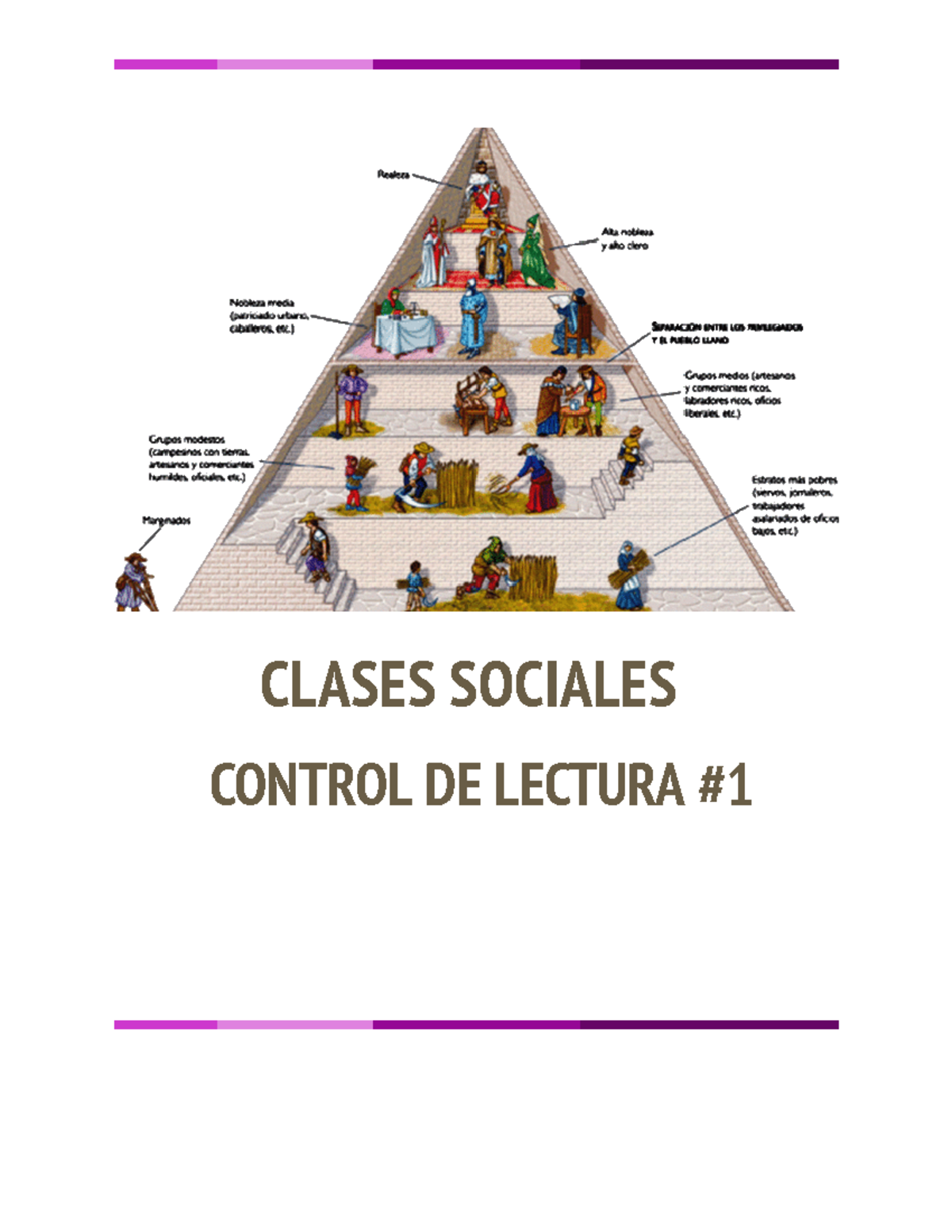 Control DE Lectura #1 clases sociales - CLASES SOCIALES CONTROL DE ...