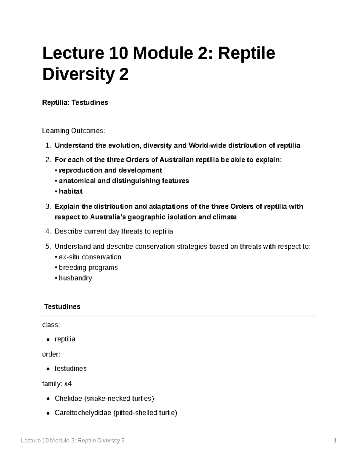 Lecture 10 Module 2 Reptile Diversity 2 - Lecture 10 Module 2: Reptile Diversity 2 Reptilia ...