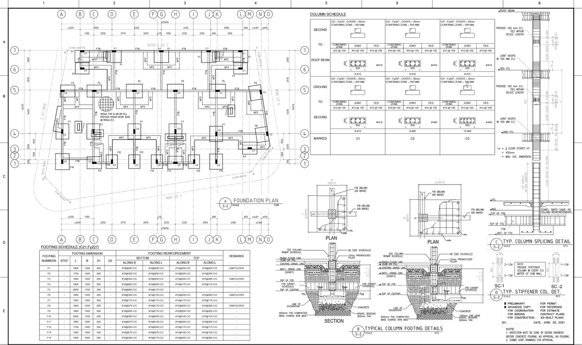 PL-200 - 1 2 3 4 5 6 8 ROOF BEAM A B C D E F G H I JK L M N 0 COLUMN ...