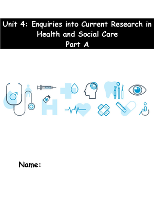 Unit 8 Assignment 1 Distinction example - Unit 8- Promoting Public Health I am volunteering as a ...