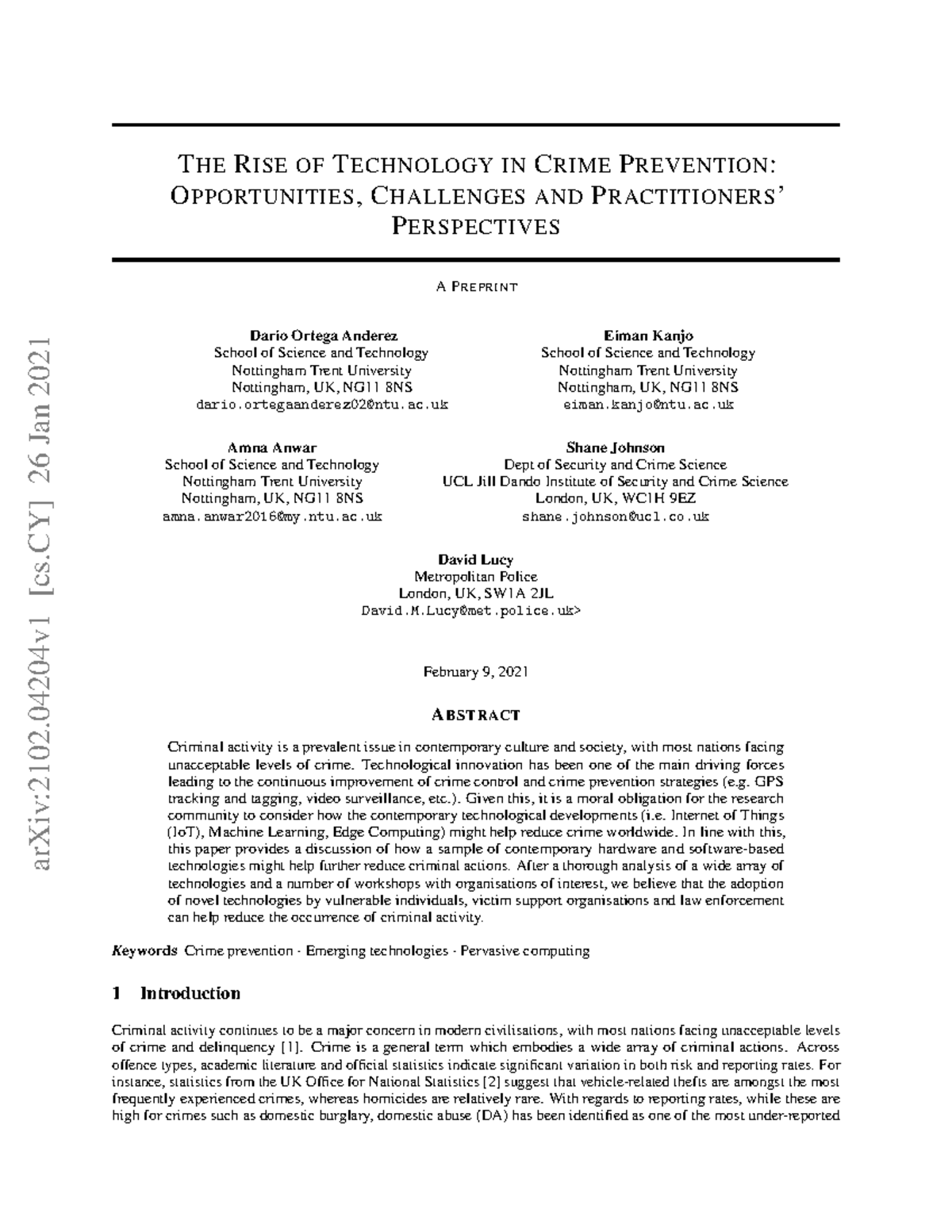 The Rise of Technology in Crime Prevention Opportu - THE RISE OF ...