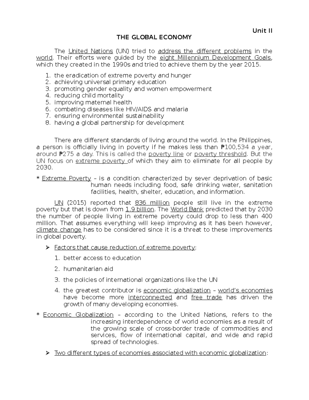 UNIT-2-GEC103 - The United Nations (UN) tried to address the different ...