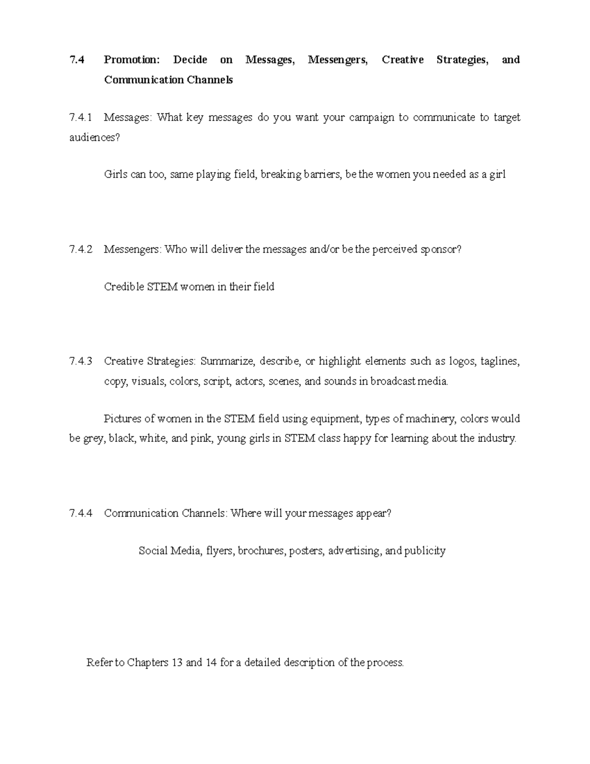 7.4Social Marketing Planning Worksheet - 7 Promotion: Decide on ...