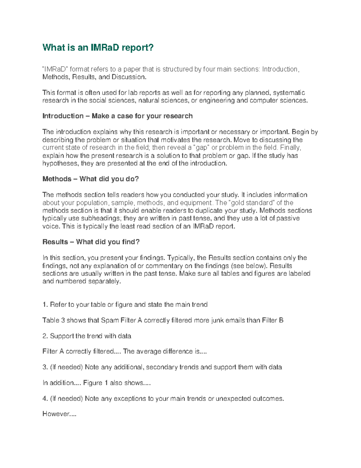 IMRad Format What Is An IMRaD Report IMRaD Format Refers To A