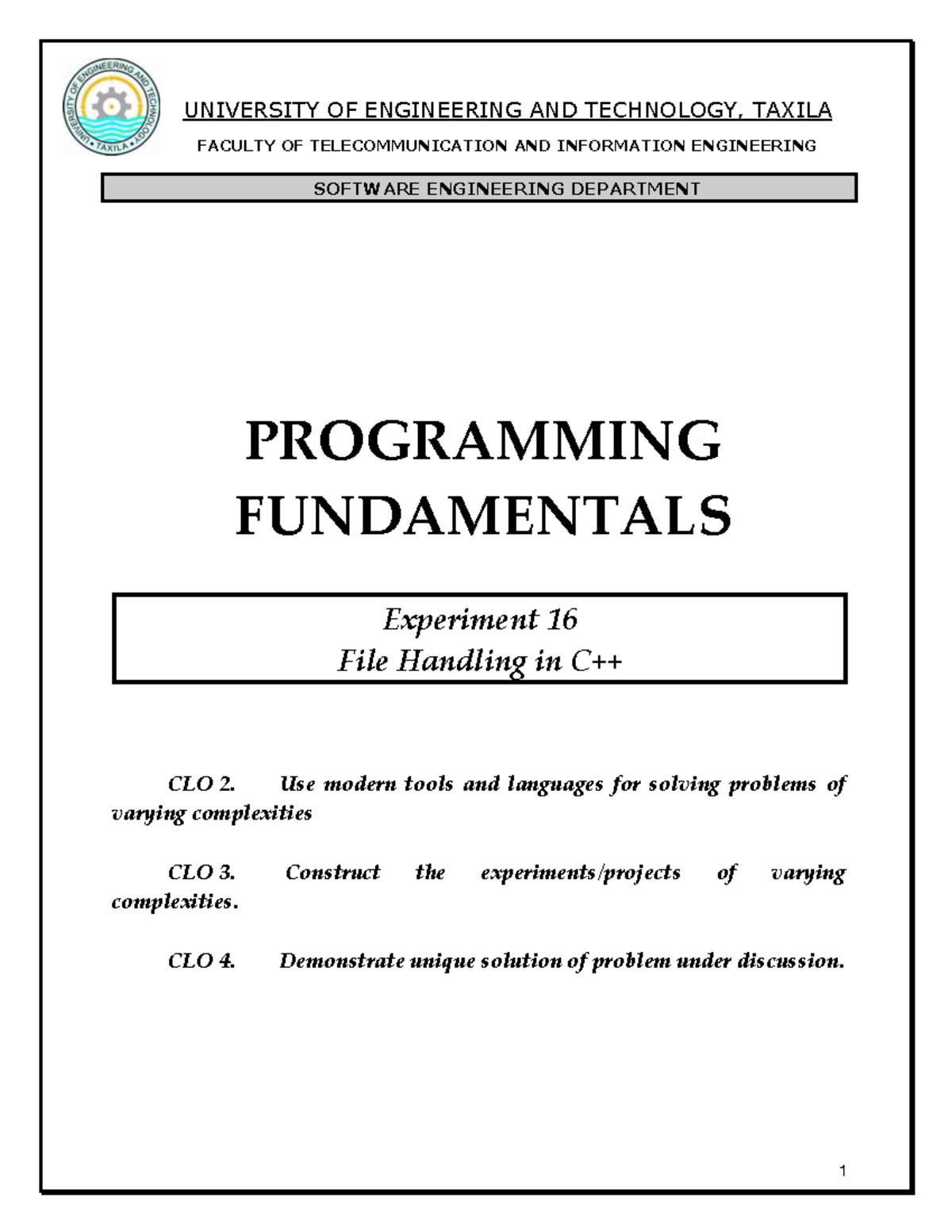 Lab16 - .... - FACULTY OF TELECOMMUNICATION AND INFORMATION ENGINEERING ...