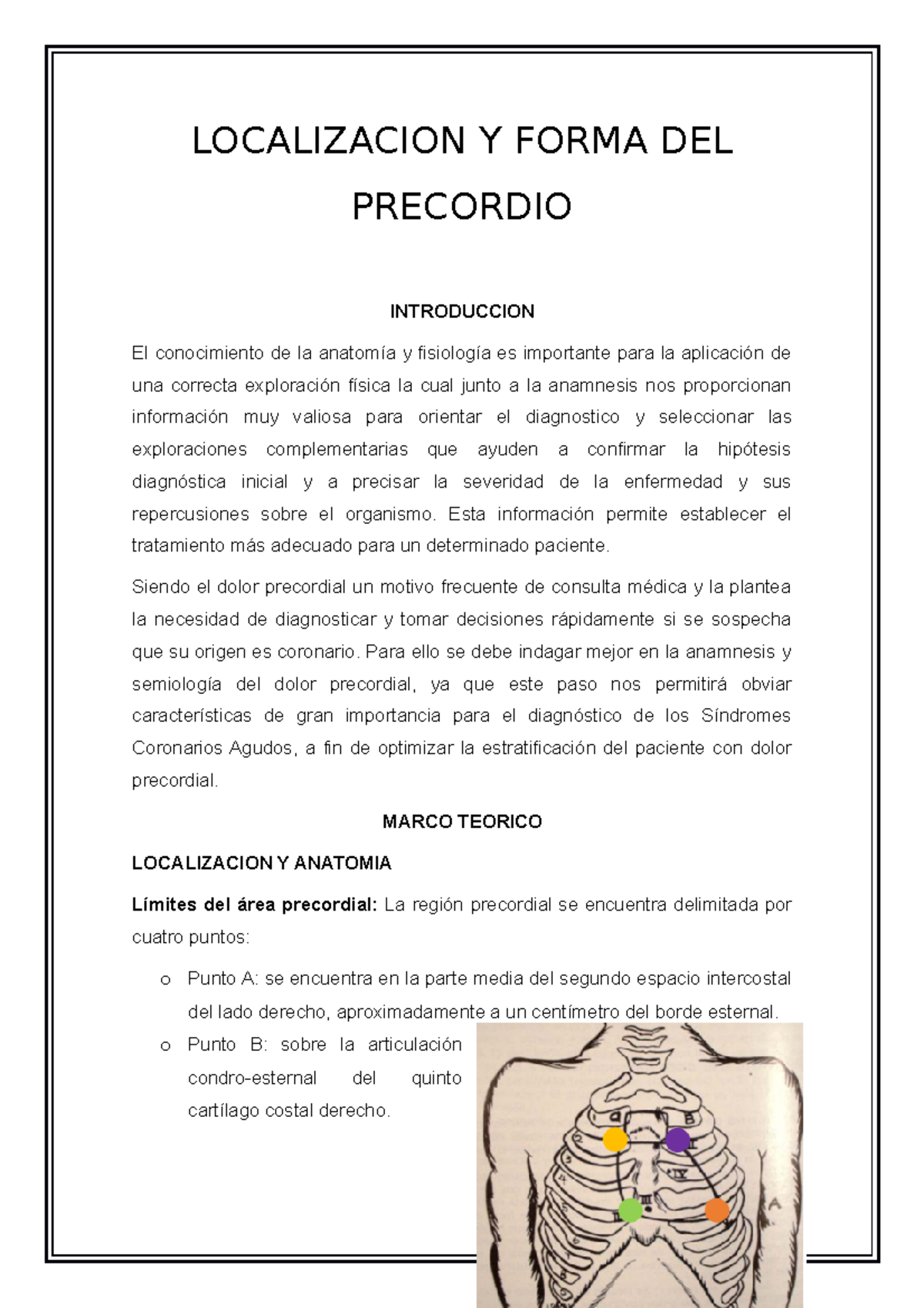 Localizacion y forma del precordio - LOCALIZACION Y FORMA DEL PRECORDIO ...