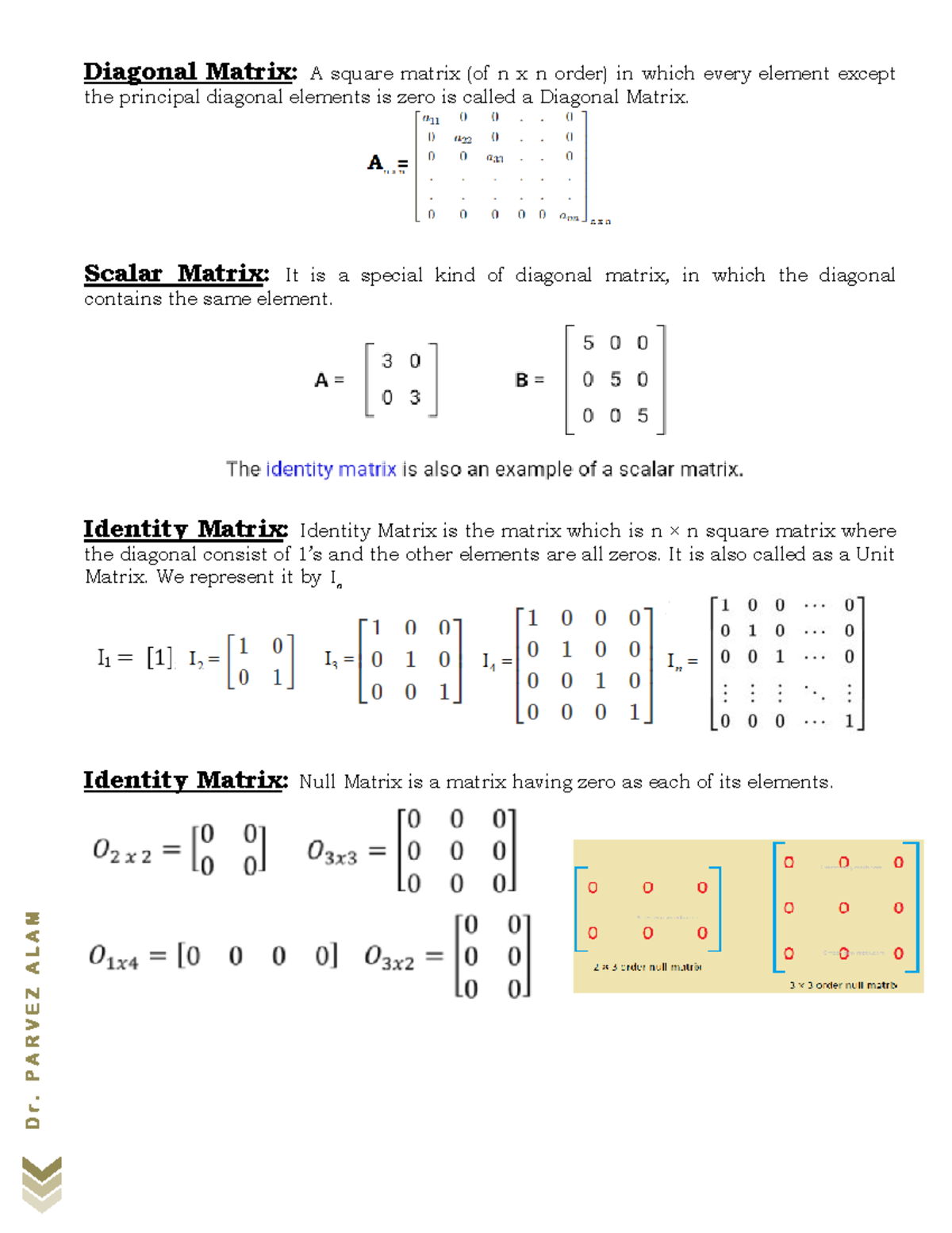 4.inverse matriz - Inverse of a matrix - Diagonal Matrix: A square ...