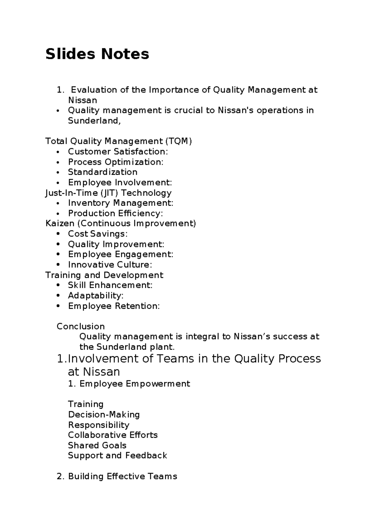 Database Management Short Notes unit 13 - Slides Notes Evaluation of ...