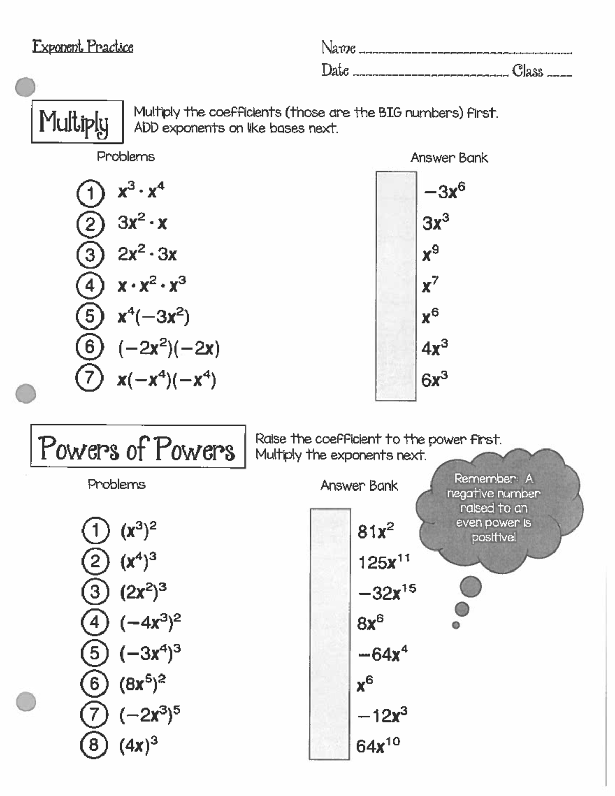 1 - Exponent Rules Handout for students - MATH 1350 - Studocu