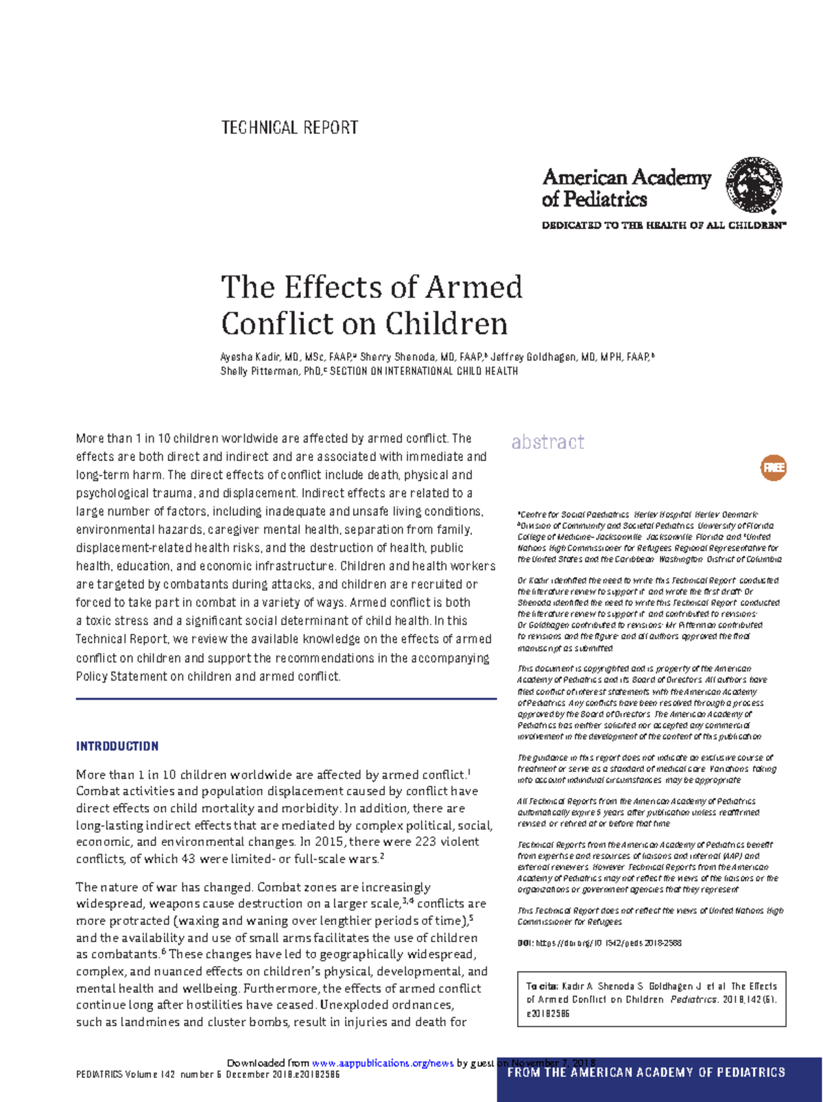 The effects of armed conflict on children - The Effects of Armed ...